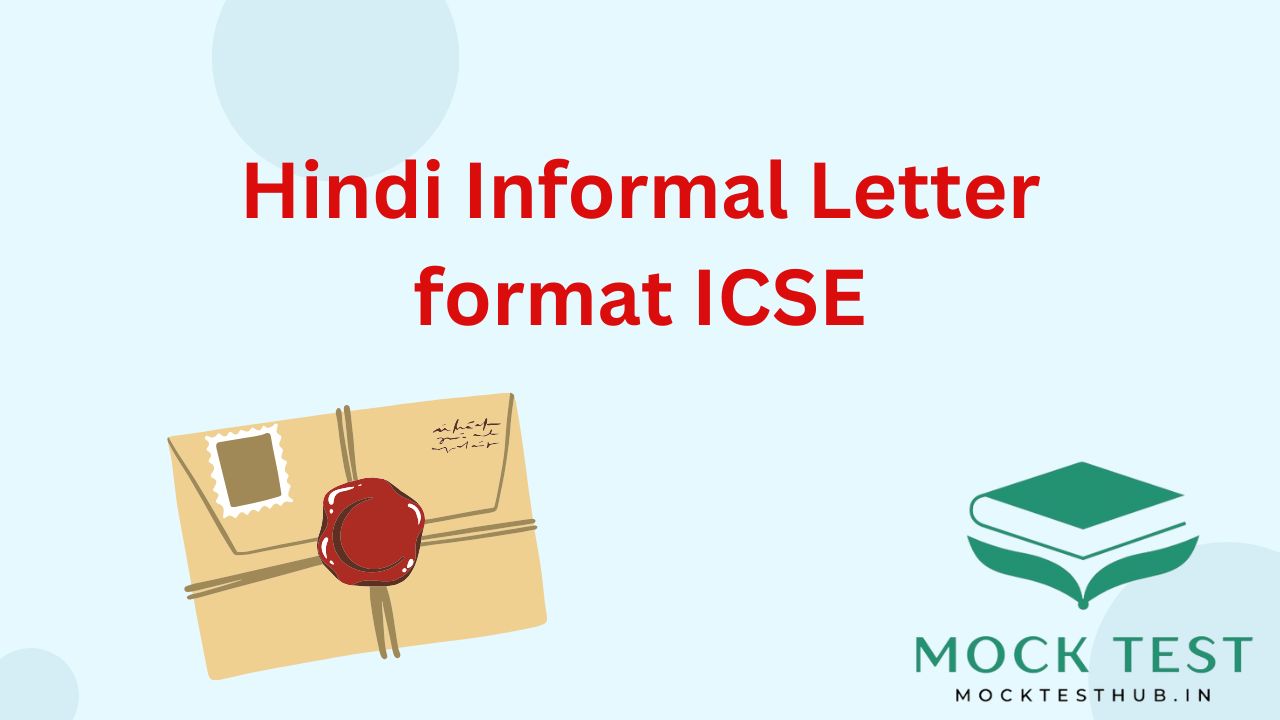 Hindi Formal Letter format ICSE - Mock Test Hub